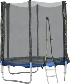 SPORTNOW Outdoor Dětský Trampolína, Průměr 180 cm, Zahradní Trampolína pro Děti se Zabezpečovací Sítí, Polstrované Tyče a Žebříkem, pro Děti, Teenager