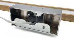 Brilagi-LED Koup osvět zrcad 3v1 WOODY MIRROR LED/12W/230V 60 cm IP44 chrom/dub