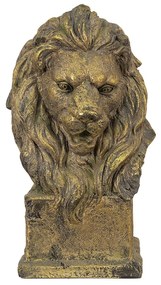 Zlatá antik dekorace busta lva Lion Gold - 32*26*60 cm