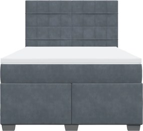 Box spring postel s matrací tmavě šedá 160x200 cm samet 3293255