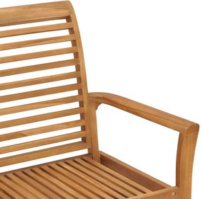 Zahradní lavice s taupe poduškou 112 cm masivní teak 3062657
