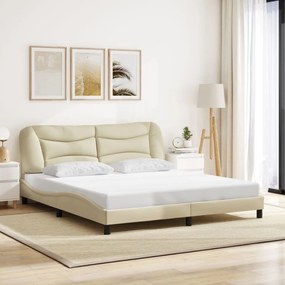 Rám postele bez matrace Hvar krémový 180 x 200 cm textil 3207791
