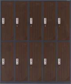 Šatní skříň do šatny 10dveřová Oxford: tmavé dřevo