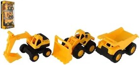 TEDDIES Stavební auta / 3 ks / 12 cm / Plast / Na volný chod