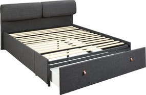 ACTONA GROUP Čalouněná postel CALVI tmavě šedá 140x190 H000024736