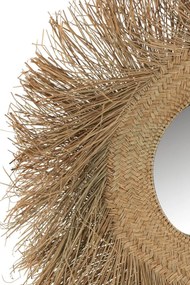 Nástěnné kulaté zrcadlo lemované rámem trávou Daan grass - Ø105*5cm