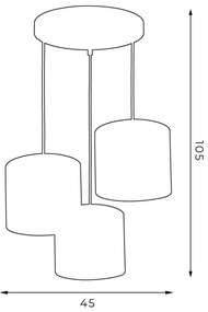 Lustr na lanku ARDEN 3xE27/60W/230V bílá/zlatá