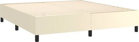 Box spring postel s matrací krémová 160x200 cm umělá kůže 3144616