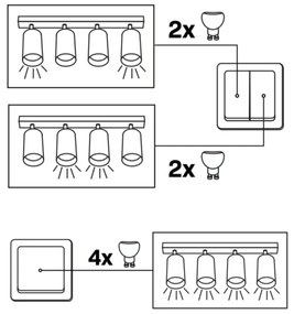 Bodové svítidlo BAMBOO 4xGU10/10W/230V černá