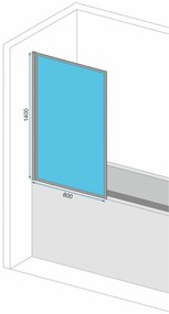 Vanová zástěna REA ELEGANT 80 cm, kartáčovaná měď/hnědá kouřová