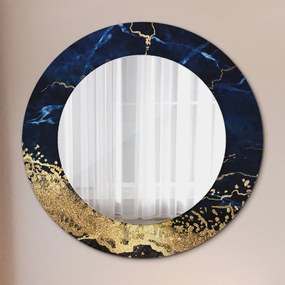Kulaté dekorativní zrcadlo na zeď Modrý mramor fi 50 cm