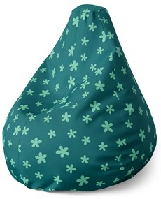 Sablio Sedací vak Pear Zelené hvězdy - 70 x 70 x 95 cm