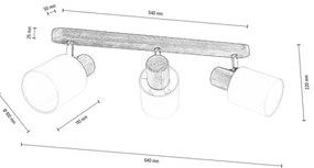 Spot-Light DO2248356 - Stropní bodové svítidlo TRENDY 3xE27/15W/230V borovice