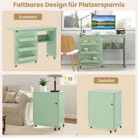 Costway Skládací šicí stůl Rolling Craft Station s – 118,5 × 40 × 79,5 cm