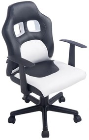 Bhm germany Dětská kancelářská židle Fun, syntetická kůže, černá / bílá