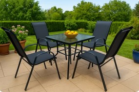 TRENDIE Sestava zahradního nábytku - 4 židle a stůl 80x80cm