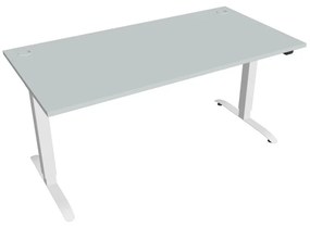 Elektr. nastavitelný stůl 160x80 - HOBIS MOTION  MS 2 1600 Dekor stolové desky: šedá, Barva kovové podnože: bílá
