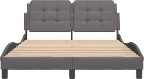 Rám postele bez matrace Zadar šedý 140x190 cm umělá kůže 3208180