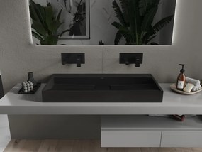 Mexen Ava, umyvadlo na desku z konglomerátu B/O 100 x 46 cm, černá matná, 23011070
