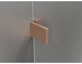 Mexen Lunar T, sklopný sprchový kout pravý 110 x 110 cm, 8mm čiré sklo, profil měděná matná, 834T-110-110-65-00-P