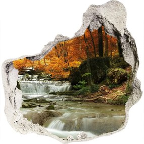 Wallmuralia Nálepka fototapeta 3D výhled Vodopád v lese 75x75 cm