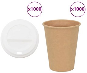 Papírové kelímky na kávu s víčky 1000 pcs 12oz 300ml 3325221