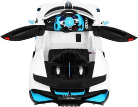 Ramiz Dětské autíčko na baterie Bugatti Divo bílé + dálkové ovládání + EVA kola + pomalý start + LED + MP3
