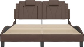Rám postele Viana bez matrace hnědý 140x190 cm umělá kůže 3208091