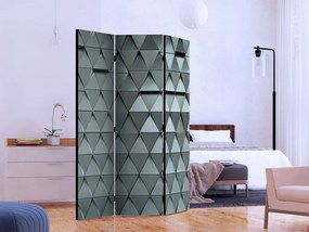 Pokojová zástěna Kovové brány - kovová textura s geometrickými trojúhelníkovými tvary