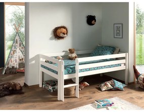 Bílá dětská vyvýšená postel Vipack Pino, 90 x 200 cm