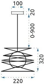 Toolight Závěsná lampa Spirála LOFT 181691