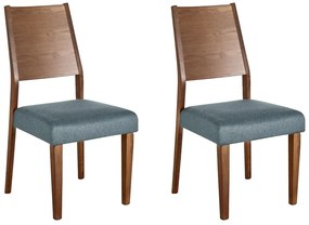 Sada 2 dřevěných jídelních židlí šedé ELMIRA Beliani