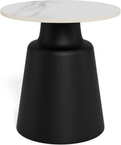 Konferenční stolek Santorini 45 cm černý/mramorově bílý