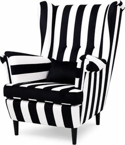 Kupžidle Křeslo ušák VISBY – masiv, látka, pet friendly, zebra