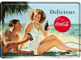Postershop Plechová pohlednice - Delicious Coca-Cola