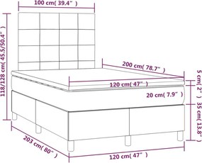 Box spring postel s matrací tmavě šedá 120x200 cm textil 3142322