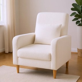 Costway Teddy armchair with lumbar cushion and wooden legs. Padded lounge chair