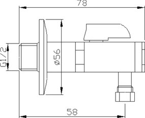 Sapho Antea rohový ventil s matkou 1/2 x 3/8 bronz 2020BRO