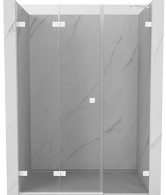 Mexen Lunar-F skládací sprchové dveře levé 110 cm, transparentní, bílé - 836S-110-050-20-00-L