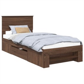 Rám postele s čelo Hnědý dub 80 x 200 cm Kompozitní dřevo 3408815