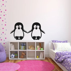 Samolepka na zeď - Dva tučňáci (60x30 cm) - PopyDesign