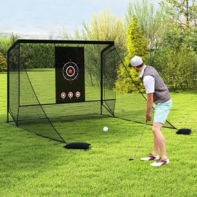 Costway Golfová síť Golfová tréninková síť s terčem – 326 × 305 × 225 cm