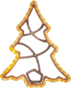 Easy Fix 2D LED světelný stromeček, 49 × 58 × 2 cm, teple bílá, 3D tisk, DZX0091WS1