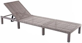 Zahradní lehátko HWC-A51 - polštáře tmavě šedé basic 5cm - šedá