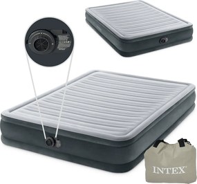 Nafukovací matrace s automatickou pumpou DELUXE III šedá