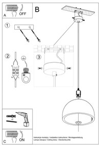 Sollux SL.0847 - Lustr na lanku PABLITO 1xE27/60W/230V beton