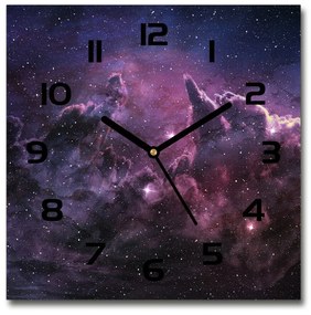 Wallmuralia Skleněné nástěnné hodiny čtverec Mlhovina 30x30 cm