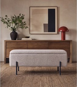 Béžová lavice z textilie bouclé Watford – House Nordic
