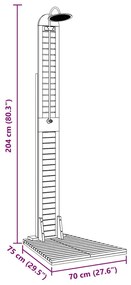 vidaXL Marketos Zahradní sprcha z masivního teaku 70 x 75 x 204 cm