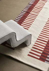 Hübsch Látkový taburet Wave Pouf Grey, šedá barva, textil